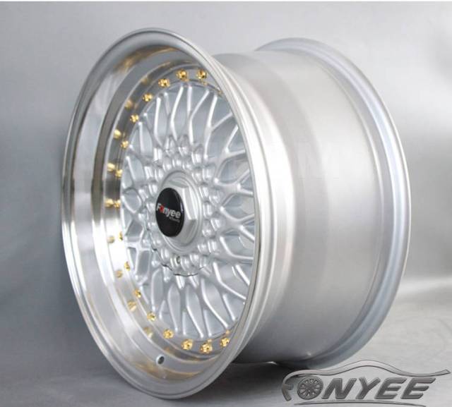 Новые диски BBS RS R15 4х100/108 ET15 J8 серебро + золотистые болти, 15", 1 шт, 4x100, 4x108 ...