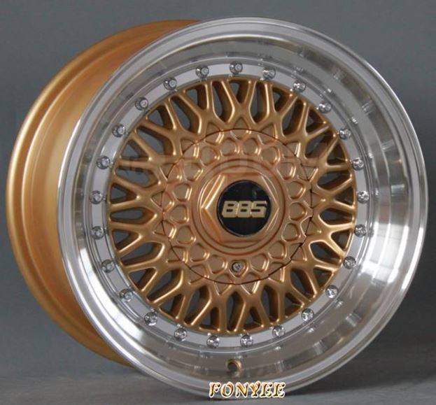 Новые диски BBS RS R15 4х100/114,3 ET15 J8 золотистый глянец + хром, 15", 1 шт, 4x100, 4x114.3 ...