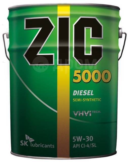 ZIC 5000 5 / 30 CI-4 20L дизель полусинтетика, полусинтетическое, 20,00 ...