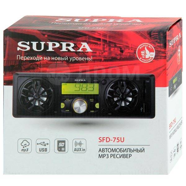 Supra SFD-75U, 1 DIN — 178x50 мм, новый, в наличии. Цена: 2 100₽ в Москве