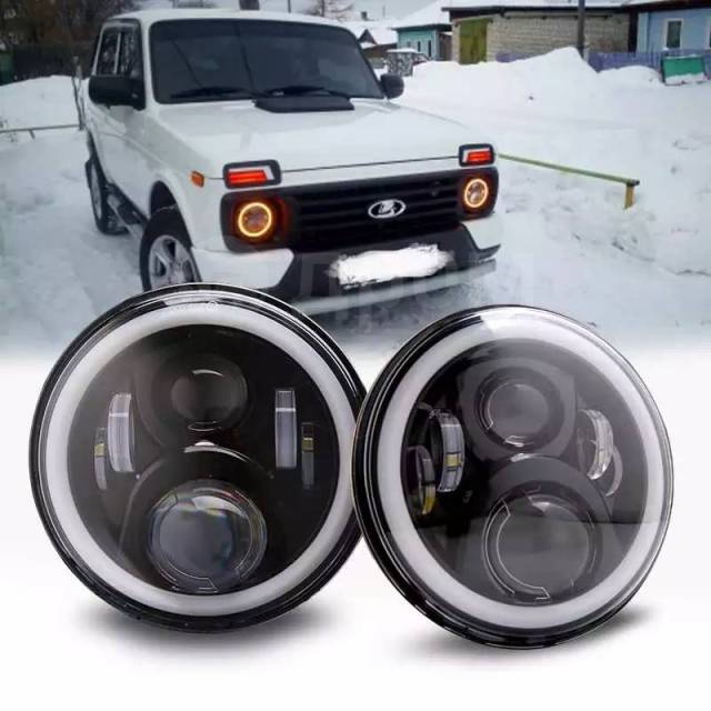 Купить Светодиодные фары 7" для Нива, УАЗ, Jeep [OffRoad-27] в ...