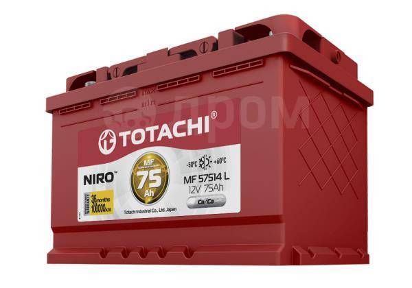 Totachi NIRO MF57514 75а/ч L (обратная), 75 А.ч. корея, новый, в ...