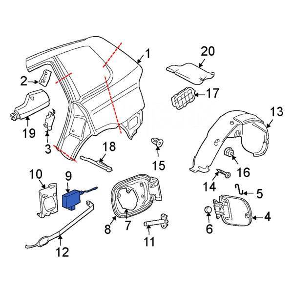 Купить Замок открывания лючка бензобака VW Touareg 1J0810773D в ...