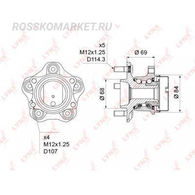 Купить Ступица колеса | зад прав/лев | Lynxauto WH1231 в Костроме по ...