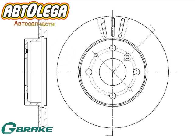 Купить Диск тормозной перед. G-brake Daihatsu Charade G10# G20# GRAN ...