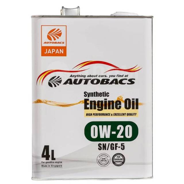 Масло моторное Autobacs Engine Oil 0w20 синтетическое, SN/GF-5, для ...