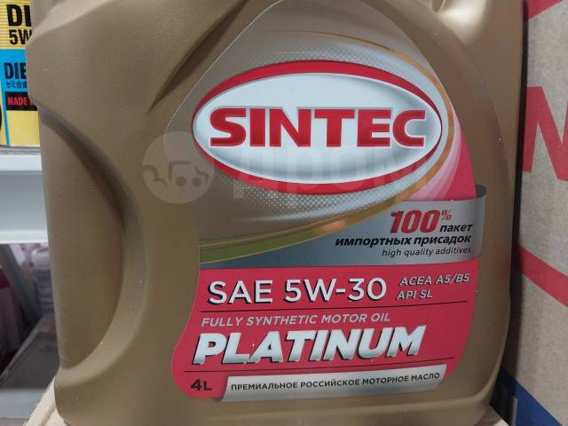 Синтетическое моторное масло Sintec Platinum A5/B5 5W30 4л, 4,00 л. SL ...