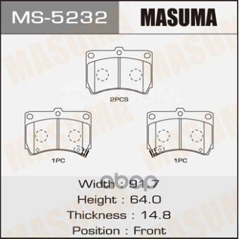 Купить Колодки Тормозные Передние Masuma арт. MS5232 в Москве по цене ...