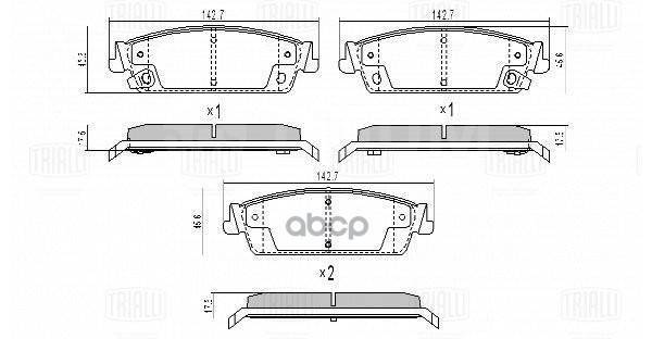 Купить Колодки Тормозные Задние Дисковые К-Кт Trialli арт. PF4397 в ...