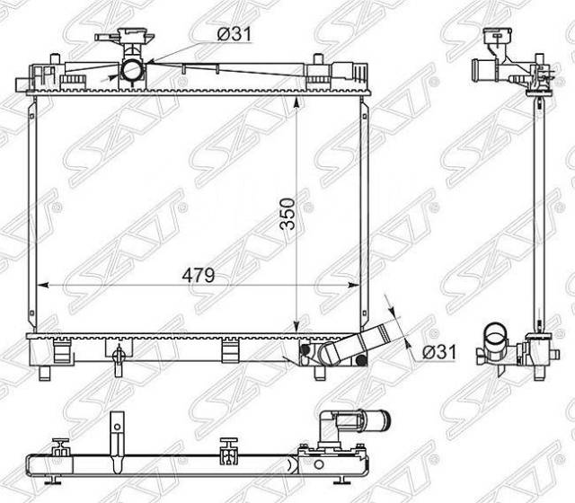 Купить Радиатор Toyota Corolla (E180) 12-19 / Ractis 05-16 / Vitz 05-20 ...