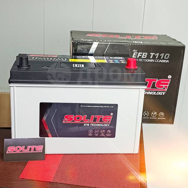 Аккумулятор Solite EFB T110 90а/ч 880A (Start-Stop) (T115/130D31L), обратная (левое), 90 А.ч ...