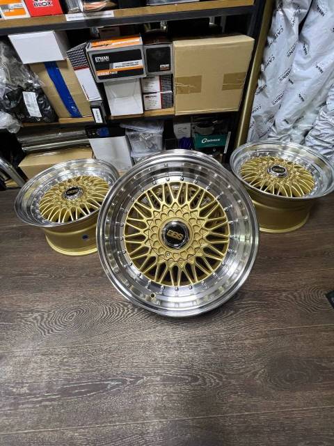 Новые диски BBS RS R17 J8.5 ET30 4x100/114.3 золотые + полировка, 17", 1 шт, 4x100, 4x114.3 ...