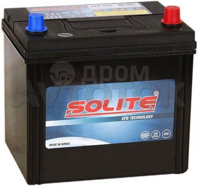 Аккумулятор Solite EFB S95L емк.80а/ч п. т. 750а, обратная (левое), 80 ...