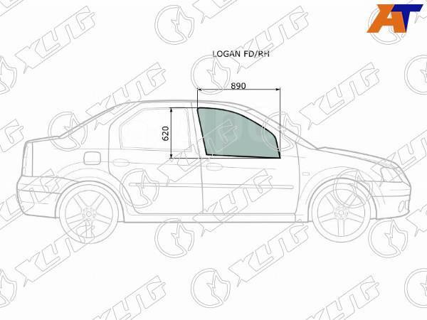 Купить Стекло боковое опускное Dacia Logan 04-12, Dacia Logan MCV 06-08, LADA Largus 12-, LADA ...