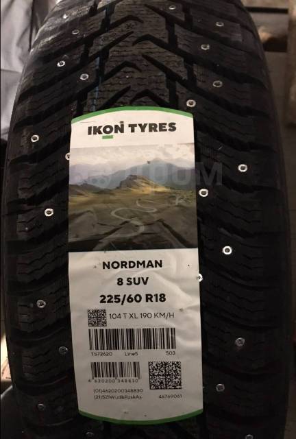 Nordman 8 SUV, T 225/60 R18 XL, 18", 2 шт, 225 мм, 60 %, радиальный, зимние, шипованные. Цена ...