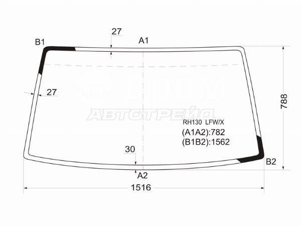 Купить Стекло лобовое (Для версии в клей) Toyota Hiace 89-04 / Regius ...