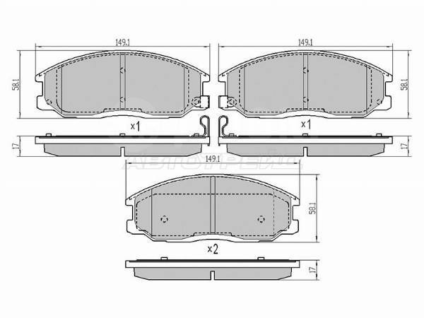 Купить Колодки тормозные Hyundai H1-Starex 07-, Hyundai Porter 96-, Hyundai Santa FE 00-06 ...