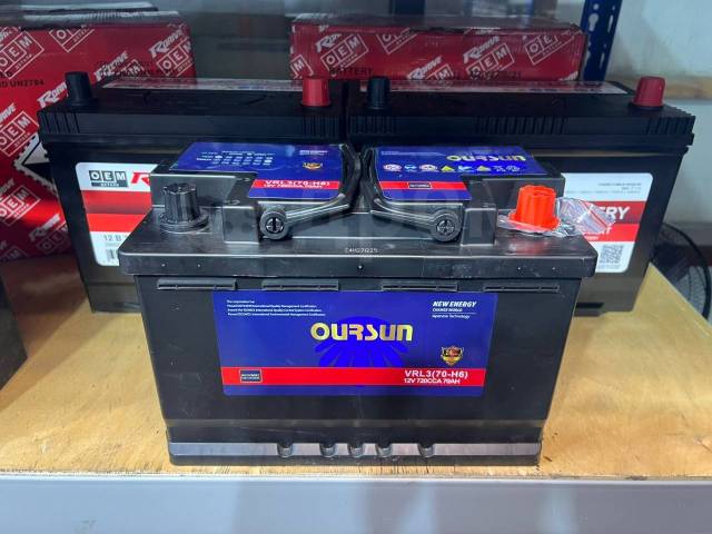 Продам аккумулятор Oursun 70 ач AGM, кальциевый, обратная (левое), 70 А ...