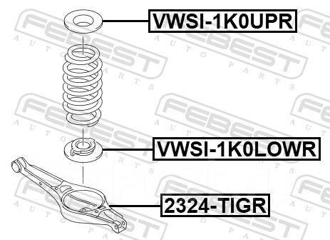 Купить Проставка Задней Пружины Нижняя Febest VWSI-1K0LOWR во ...